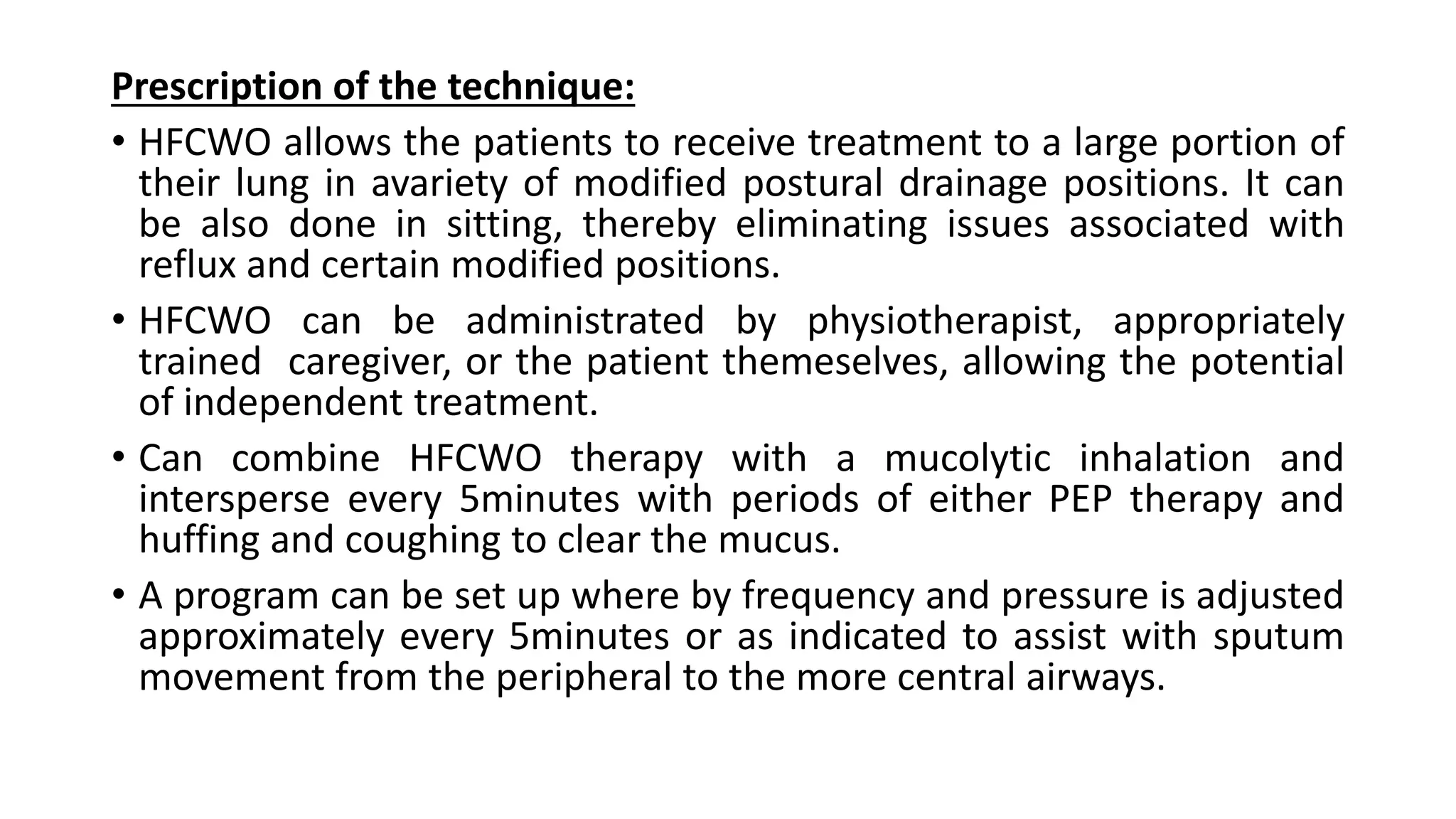 High frequency chest wall oscillation | PPTX