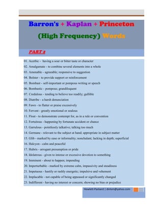 High frequency gre words | PDF