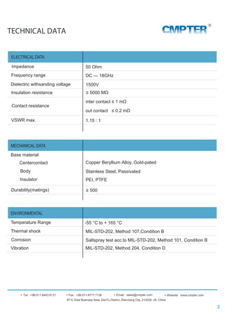 High frequency n connector | PDF