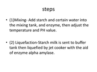 High fructose syrup and maltose syrup Production | PPTX