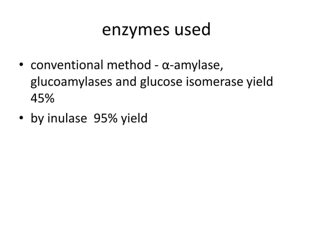 High fructose syrup and maltose syrup Production | PPTX | Chemistry ...