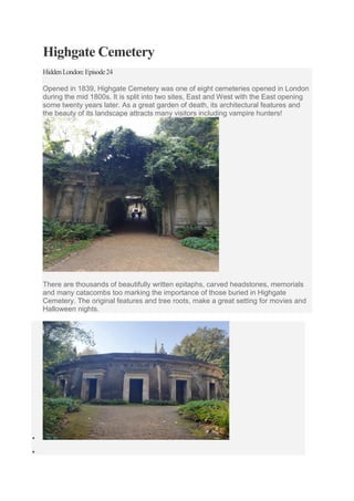 Highgate Cemetery | PDF