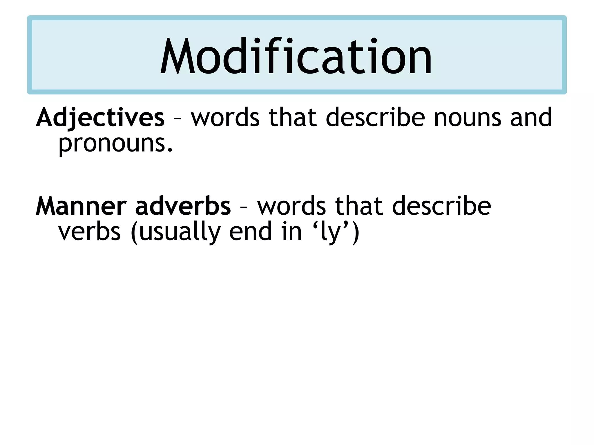 English Language Terminology: High Grade Features | PPTX