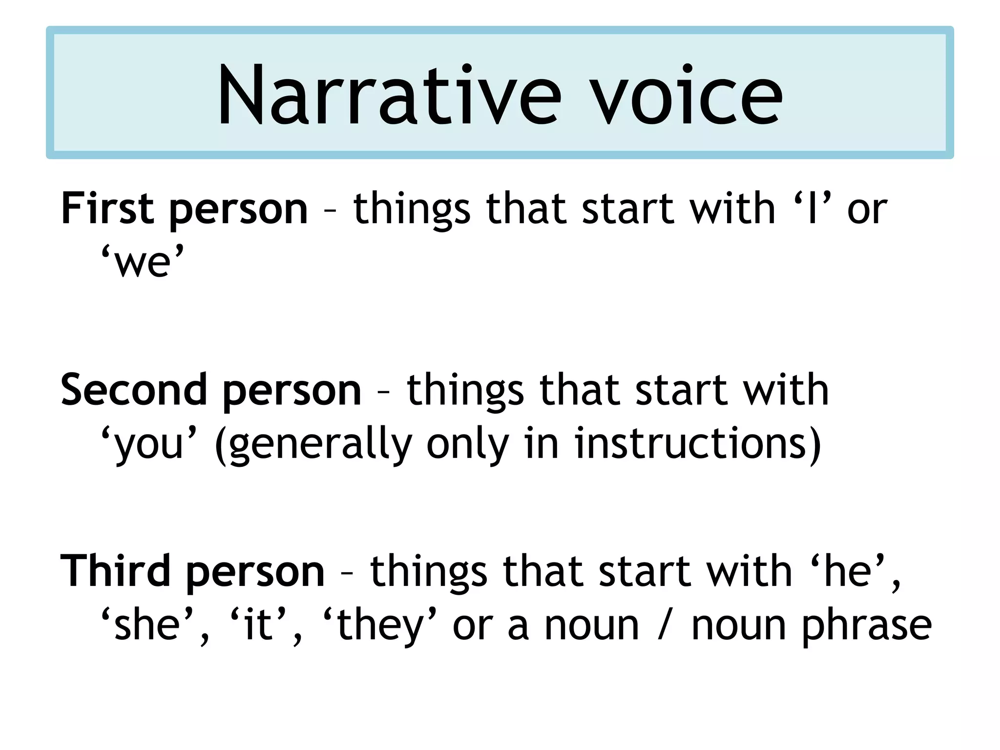English Language Terminology: High Grade Features | PPTX