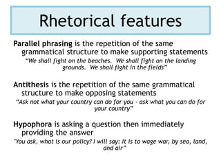 English Language Terminology: High Grade Features | PPTX