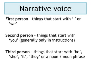 English Language Terminology: High Grade Features | PPTX