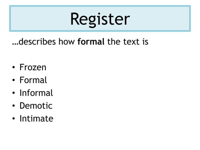 English Language Terminology: High Grade Features | PPT | Free Download