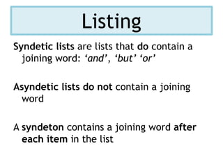 English Language Terminology: High Grade Features | PPTX