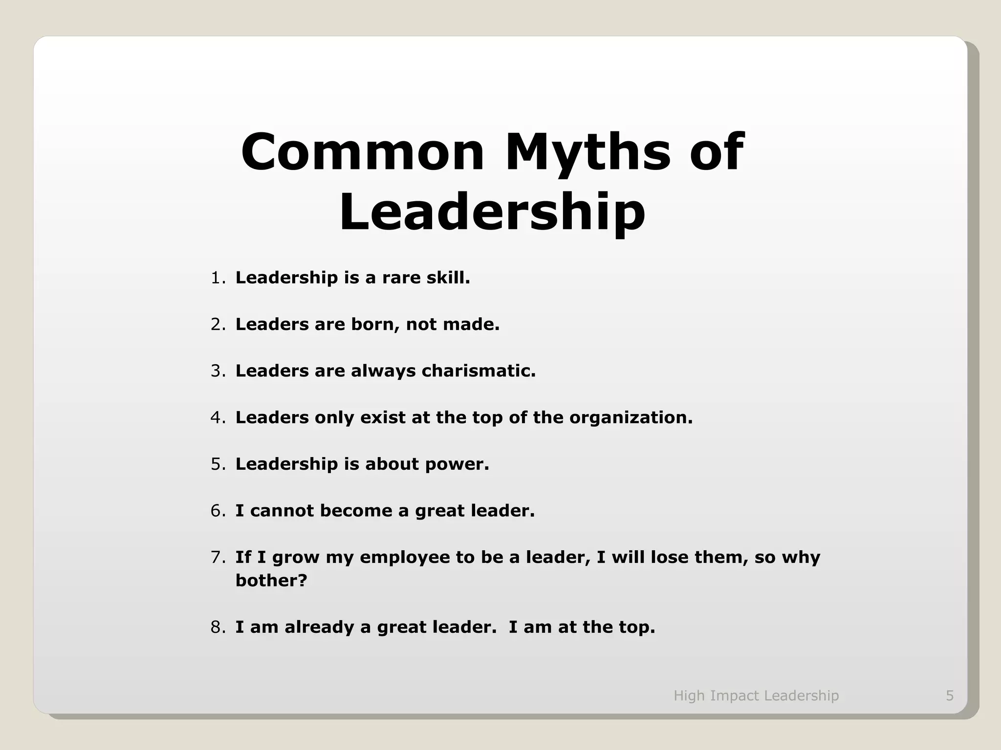 High Impact Leadership Slides | PPT