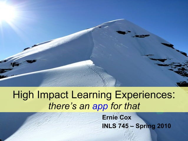 High impact learning experiences | PPT