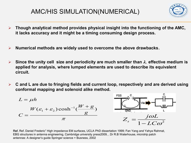 High impedance surface_his_ris_amc_nurmerical_analytical_analysis | PPTX