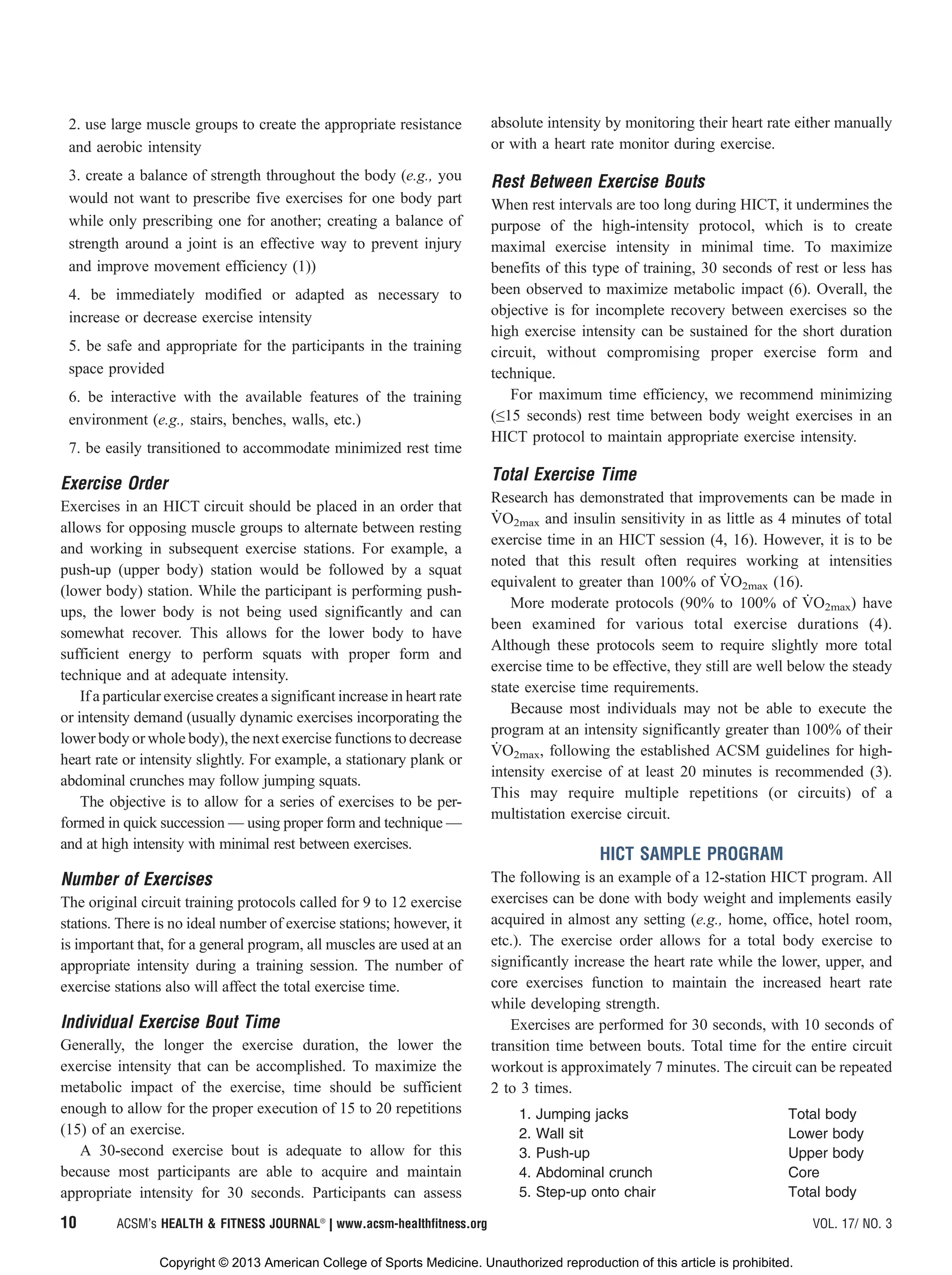 HIGH-INTENSITY CIRCUIT TRAINING USING BODY WEIGHT | PDF