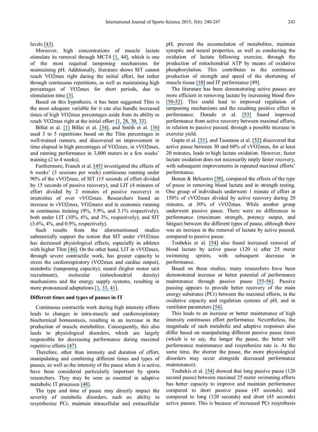 High intensity interval training cardiorespiratory adaptations, metabolic and performance | PDF