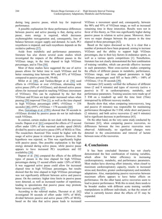 High intensity interval training cardiorespiratory adaptations, metabolic and performance | PDF