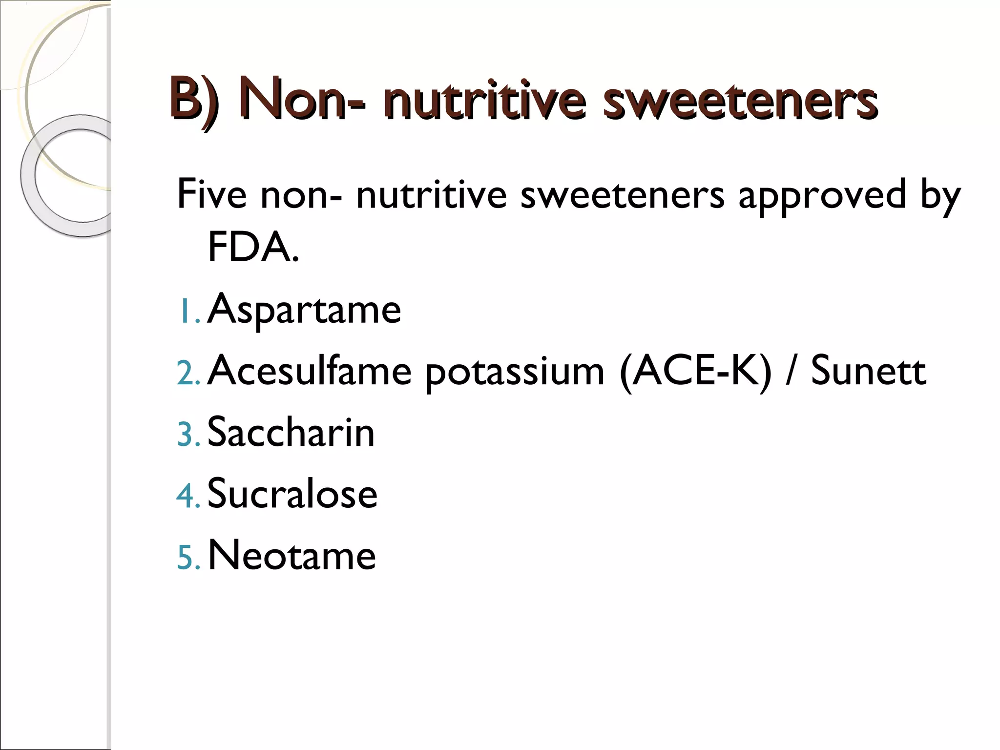 High intesity low calarie sweeeners | PPT