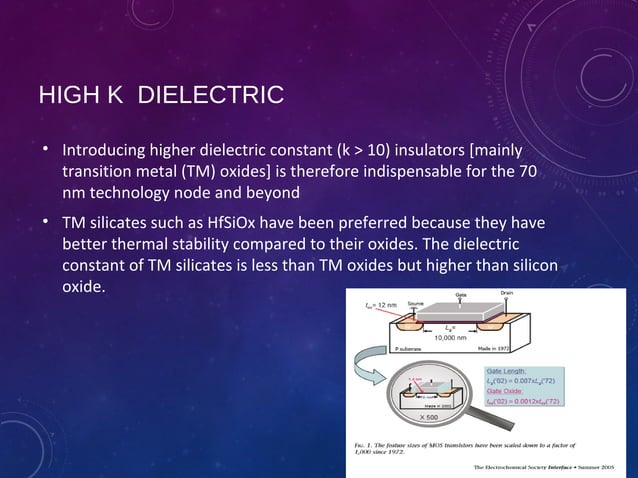 High k dielectric | PPT | Chemistry | Science