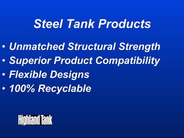Highland Tank Ows Presentation | PPT | Home Appliances | Home & Garden