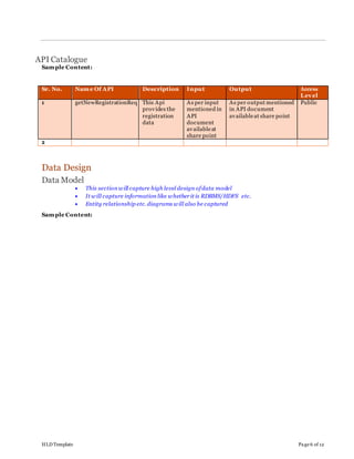 High level design document template | DOCX