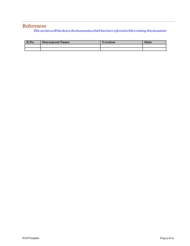 High Level Design Document Template high-level-design-document-template