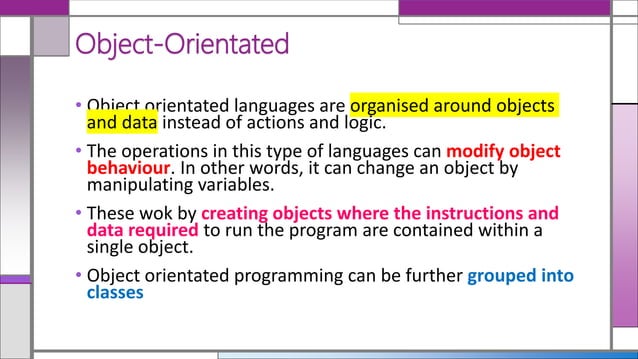 High Level Languages Imperative Object Orientated Declarative Ppt 8020