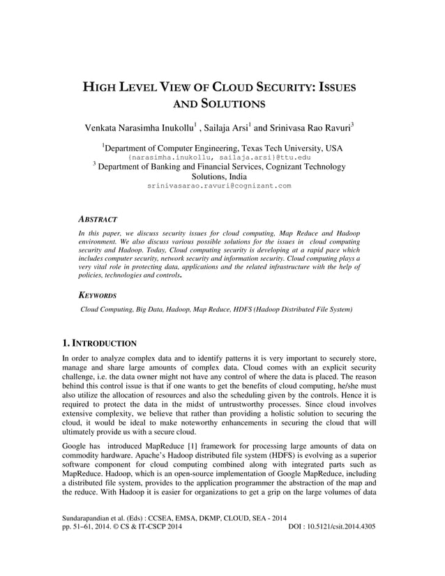 High level view of cloud security | PDF