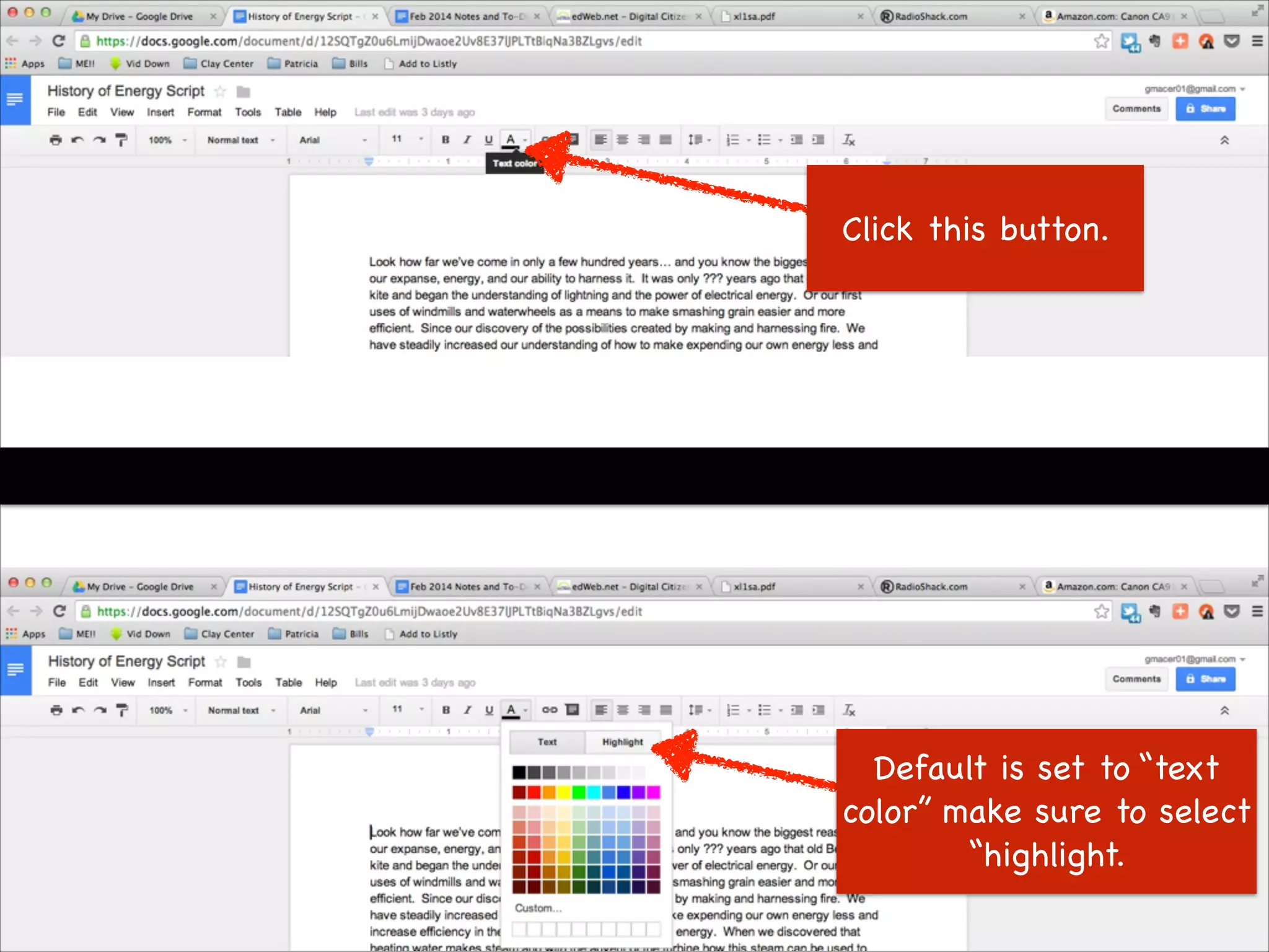 Highlighting your google doc | PDF