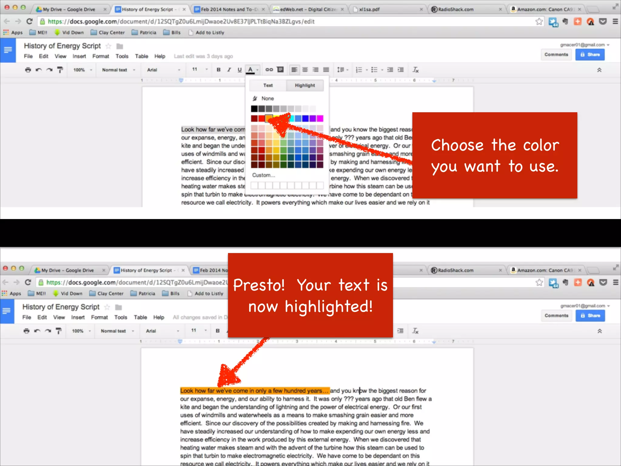 Highlighting your google doc | PDF