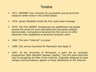 Highlights In Internet History | PPT