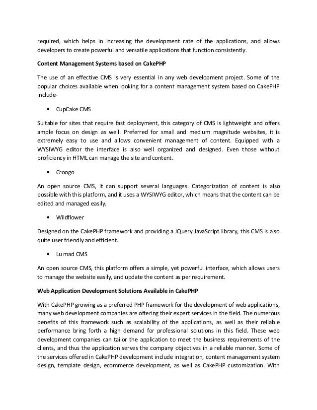 Highlights of cake php an efficient php framework