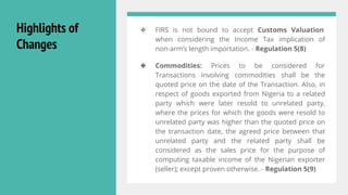 Highlights of changes introduced by the Income Tax (Transfer Pricing ...