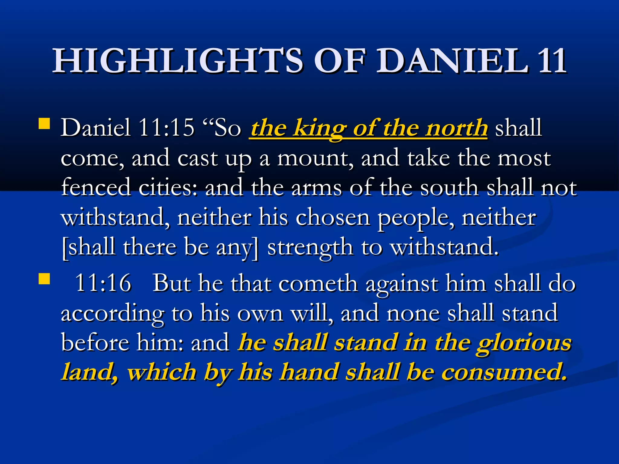 Highlights of Daniel 11 | PPT