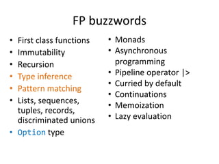Highlights of F# lightning talk | PPT