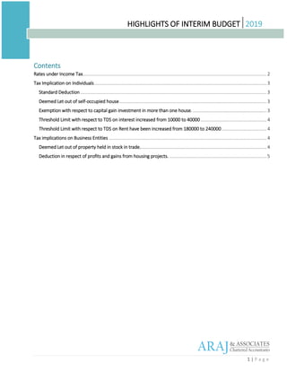 Highlights of interim budget 19 | PDF