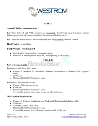 Highlights of route star solutions software | PDF