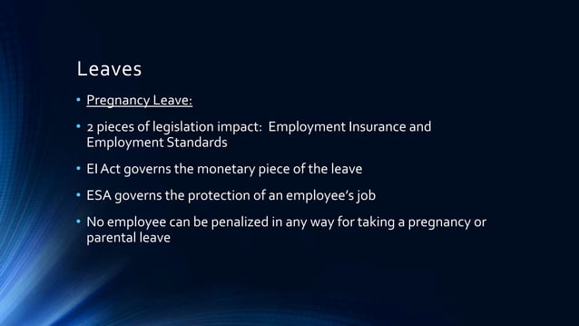 Highlights of the Employment Standards Act Ontario (ESA)