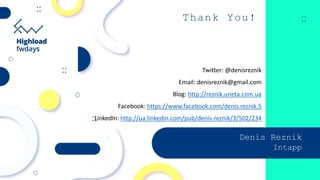 Denis Reznik "Database Highload. When You Need to Scale and When to Optimize." | PPTX