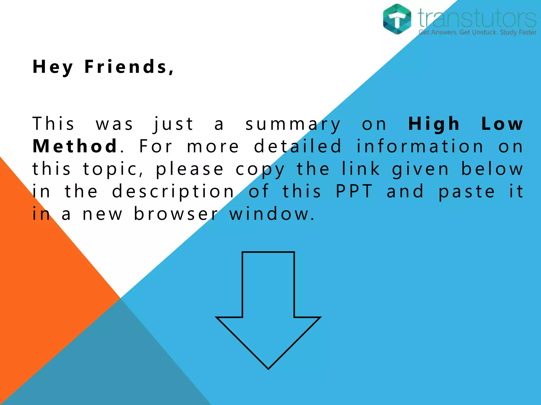 High Low Method | Accounting | PPTX