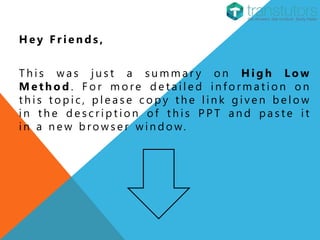 High Low Method | Accounting | PPTX