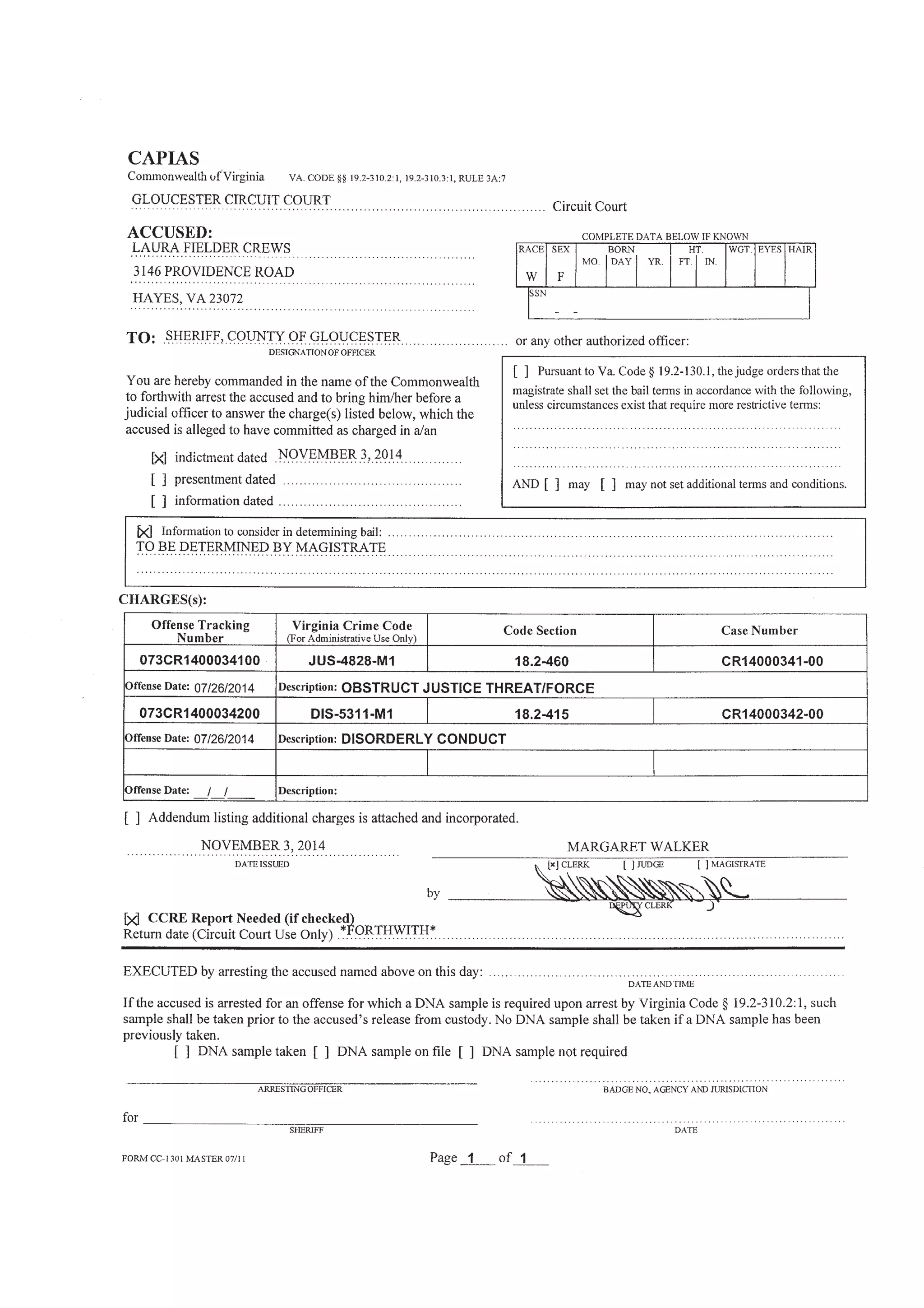 Highly Queationable Capias, Virginia | PDF