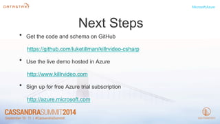 Cassandra Summit 2014: Highly Scalable Web Application in the Cloud with Cassandra, C# and Azure ...