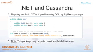 Cassandra Summit 2014: Highly Scalable Web Application in the Cloud with Cassandra, C# and Azure ...
