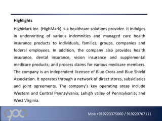 Highmark inc. strategic swot analysis review | PPT