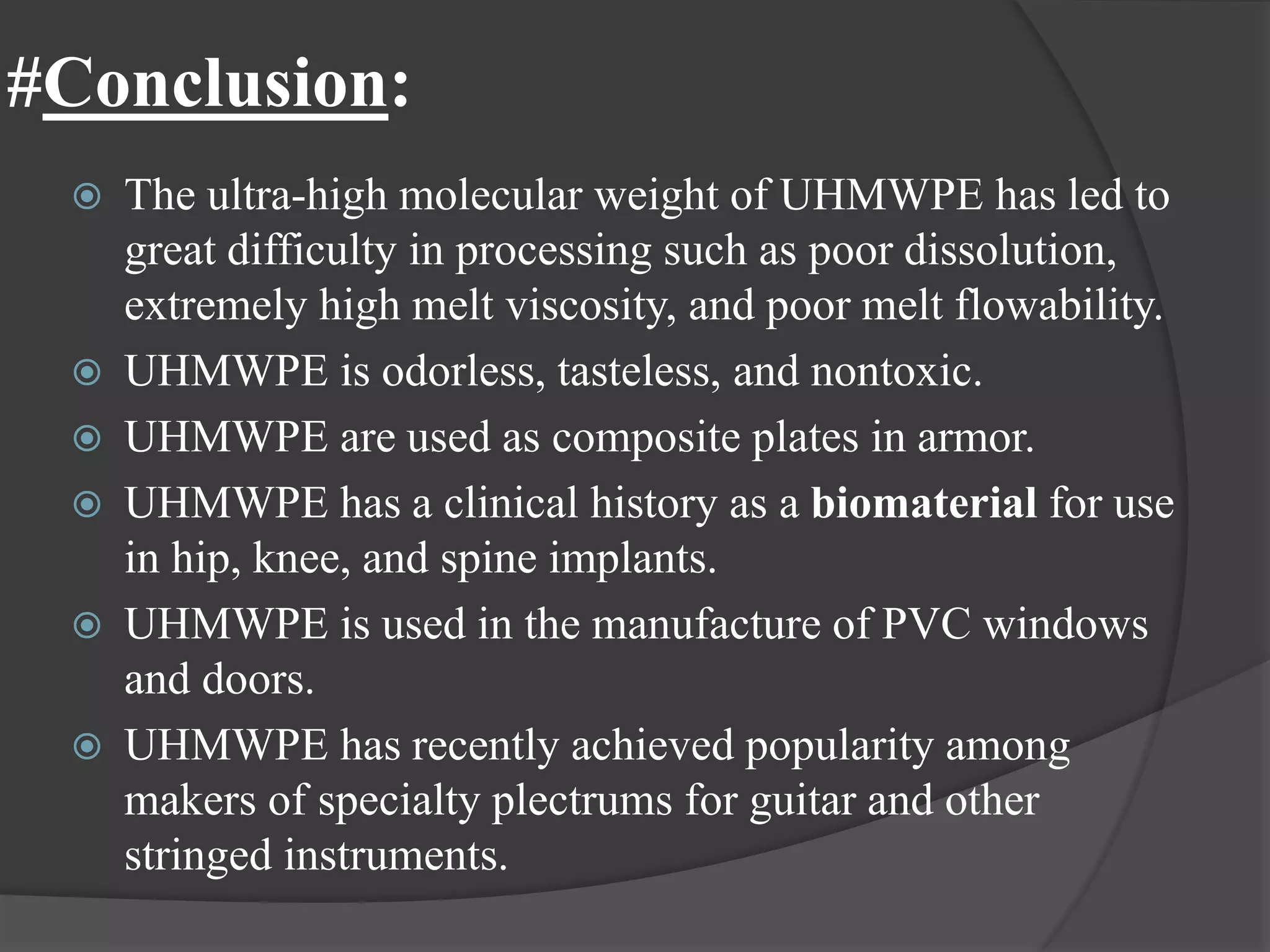 High Modulus Polyethylene (HMPE) | PPTX