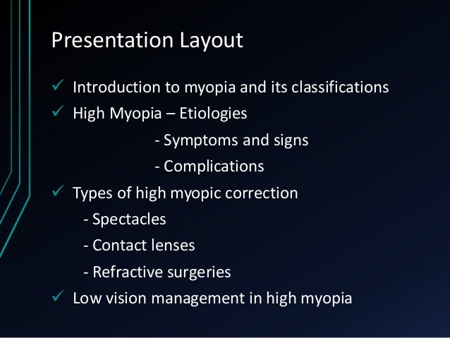 High myopia and management
