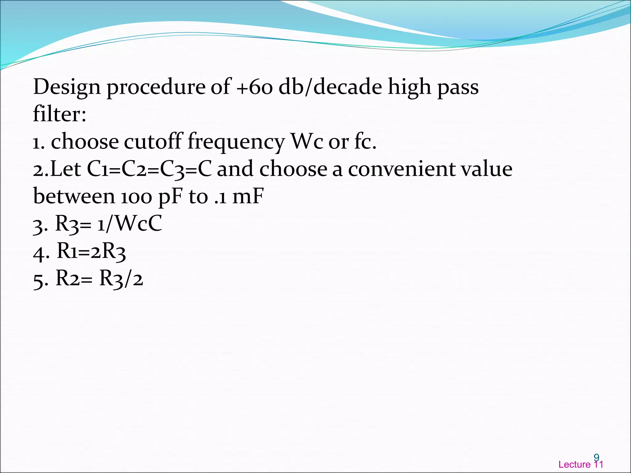 High pass filter with analog electronic | PPTX