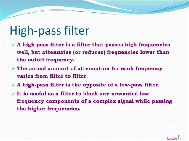 High pass filter with analog electronic | PPTX