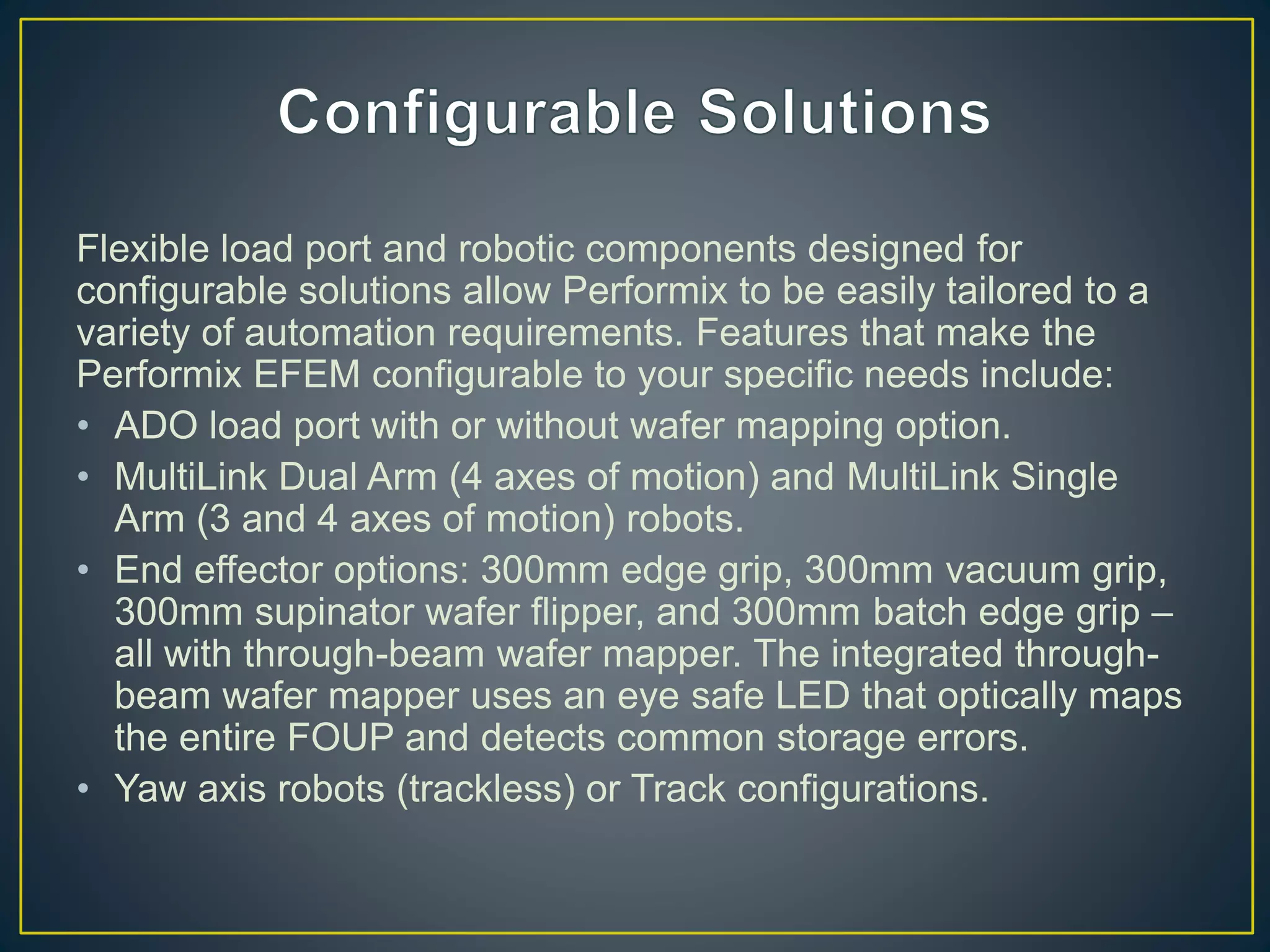 High Performance 300mm EFEM- Performix System | PPTX
