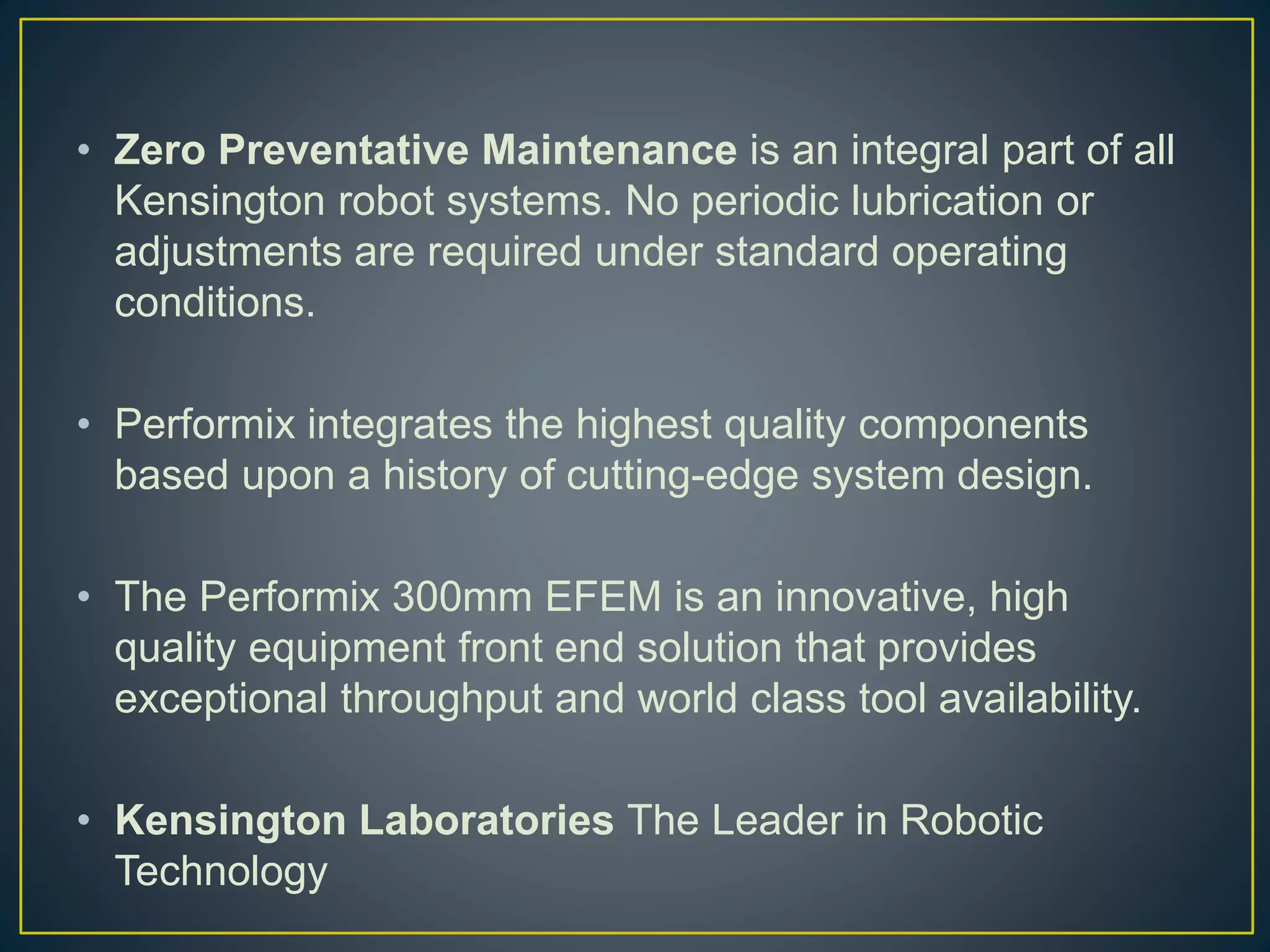High Performance 300mm EFEM- Performix System | PPTX