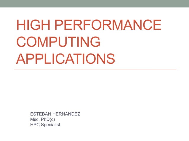 High performance computing for research | PPT