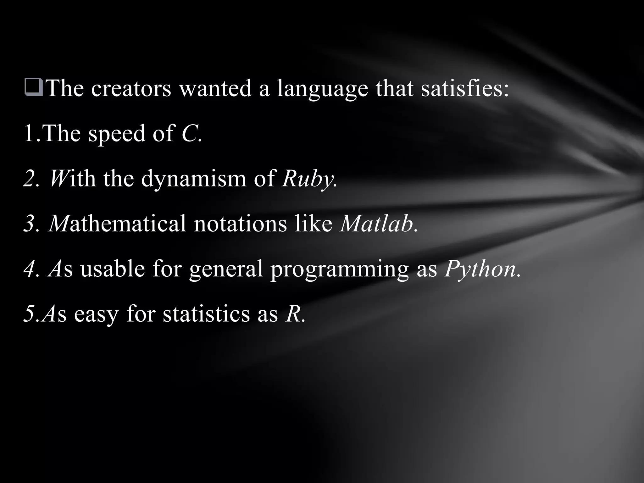 High Performance Computing Languagejulia Pptx Programming Languages Computing